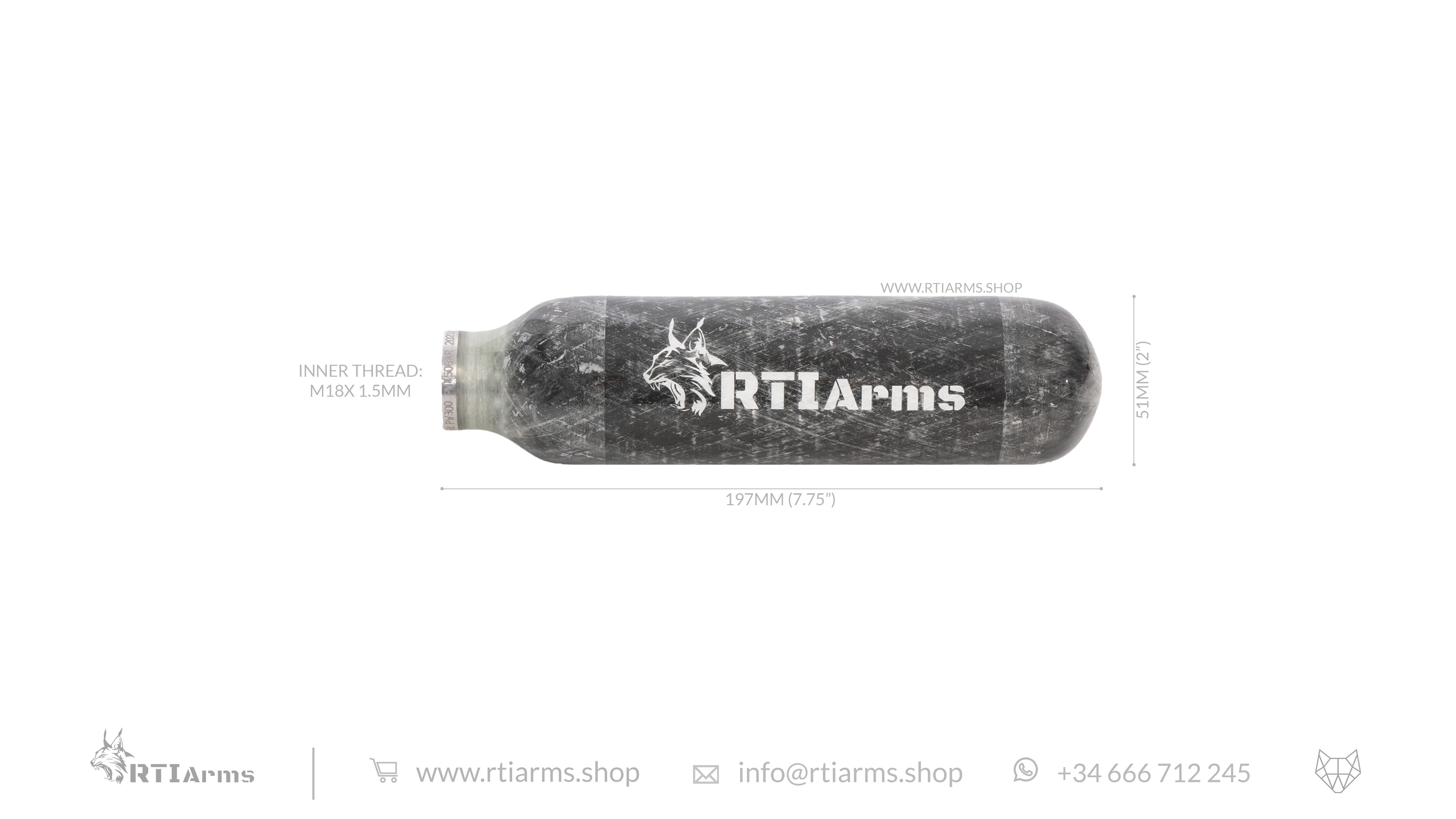 RTI Carbon Fiber Bottle 240cc (0,24 L) – RTI ARMS SHOP
