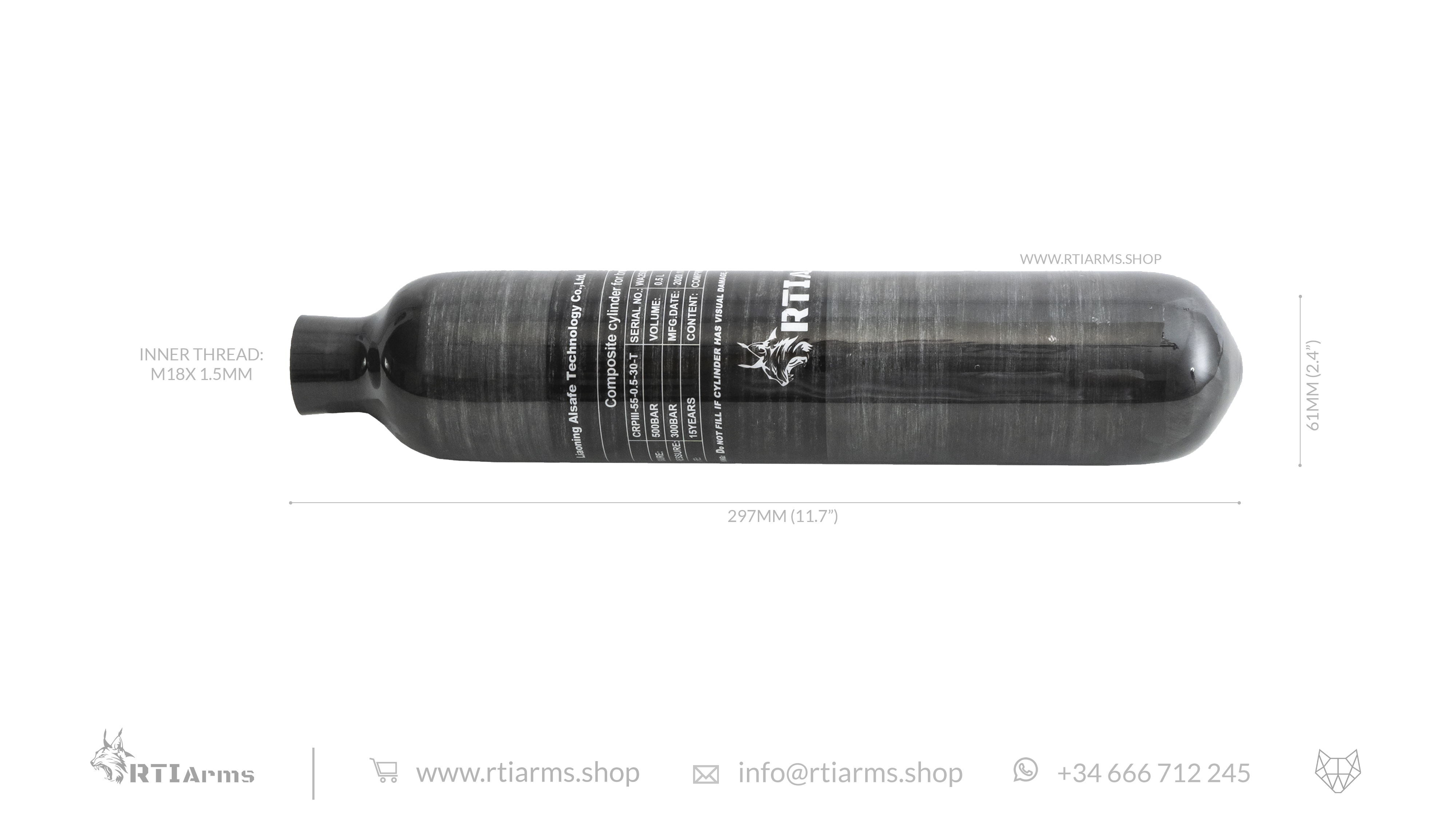 RTI Carbon Fiber Bottle 500cc (0,5 L) – RTI ARMS SHOP
